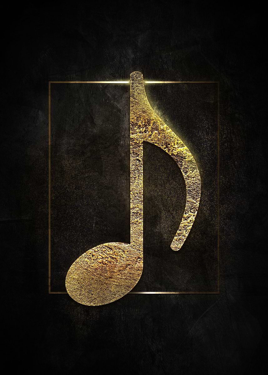 'Gold Music 3' Poster, picture, metal print, paint by Leandro Jorge ...