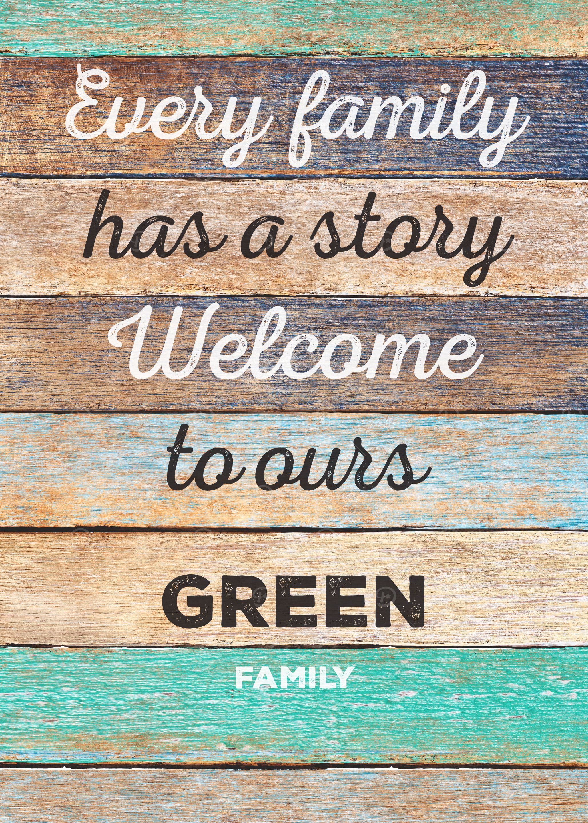 'Green Family Story' Poster, picture, metal print, paint by Go Fonix ...