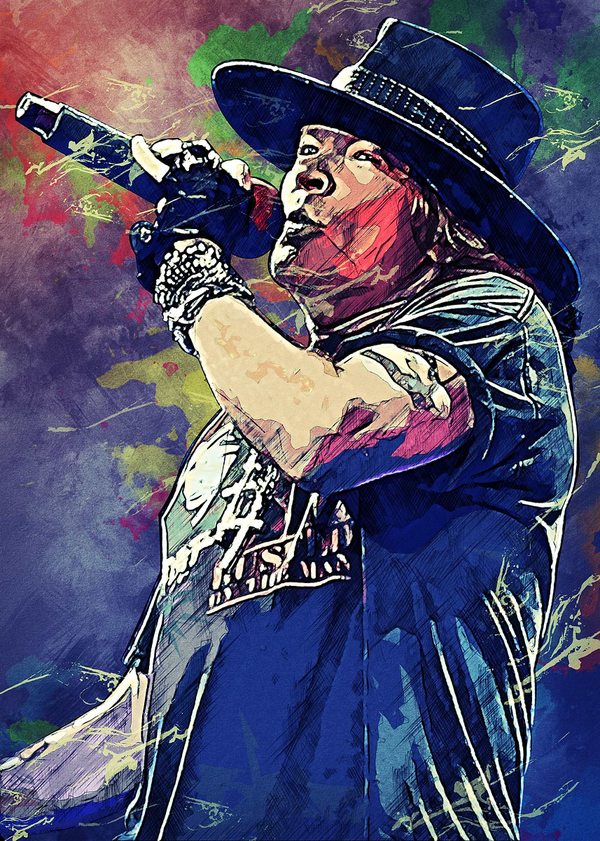 'AXL ROSE' Poster, picture, metal print, paint by MoveUp | Displate