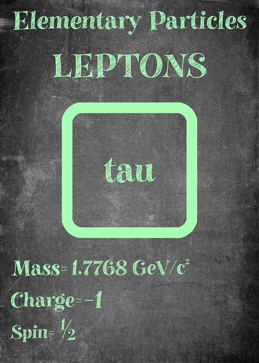 'Tau Lepton Particle' Poster, picture, metal print, paint by Mr Maker ...