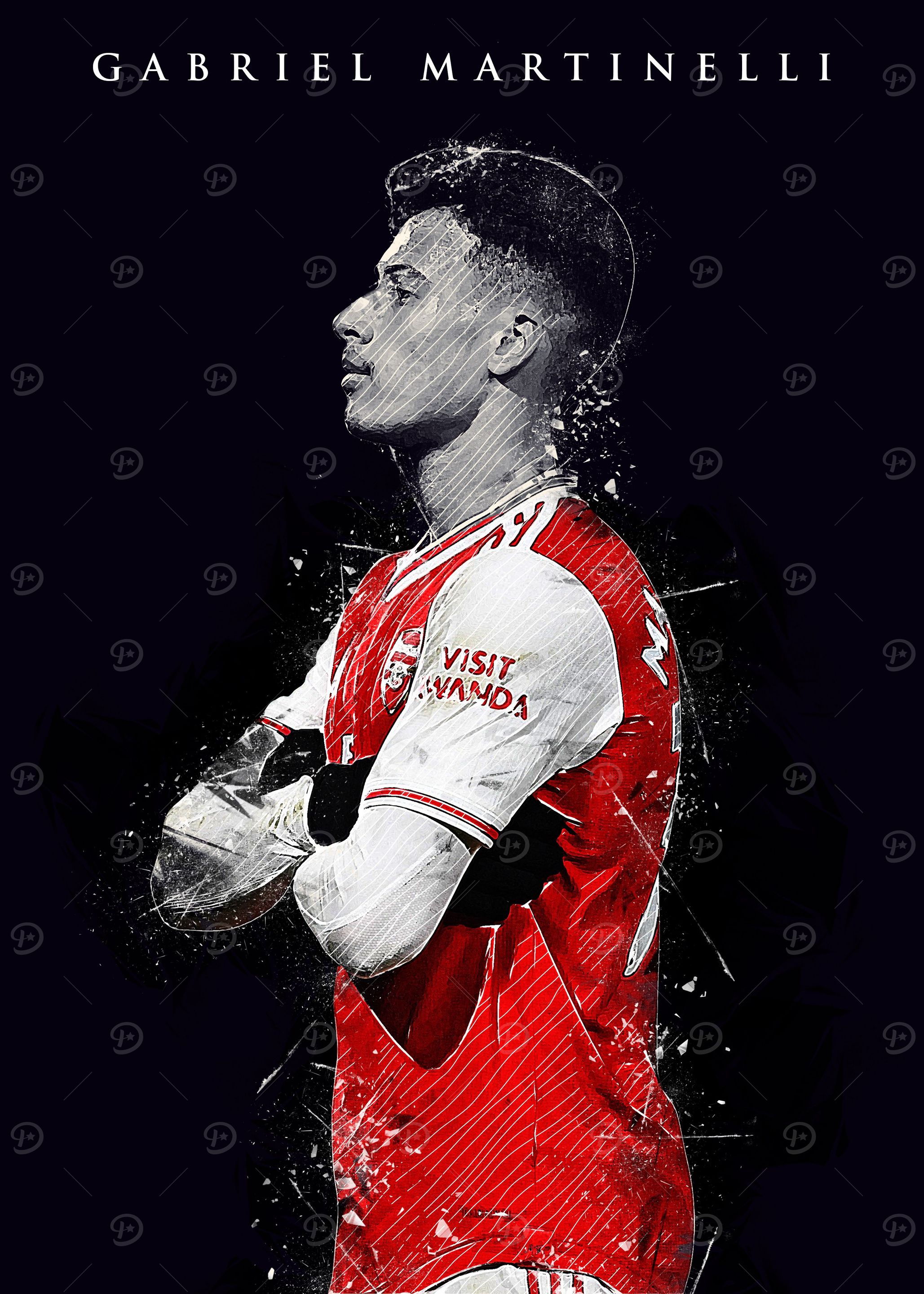 'Gabriel Martinelli' Poster, picture, metal print, paint by The Sulung ...