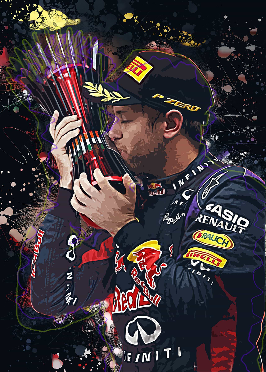 'Sebastian Vettel' Poster, picture, metal print, paint by PADA GROUP ...