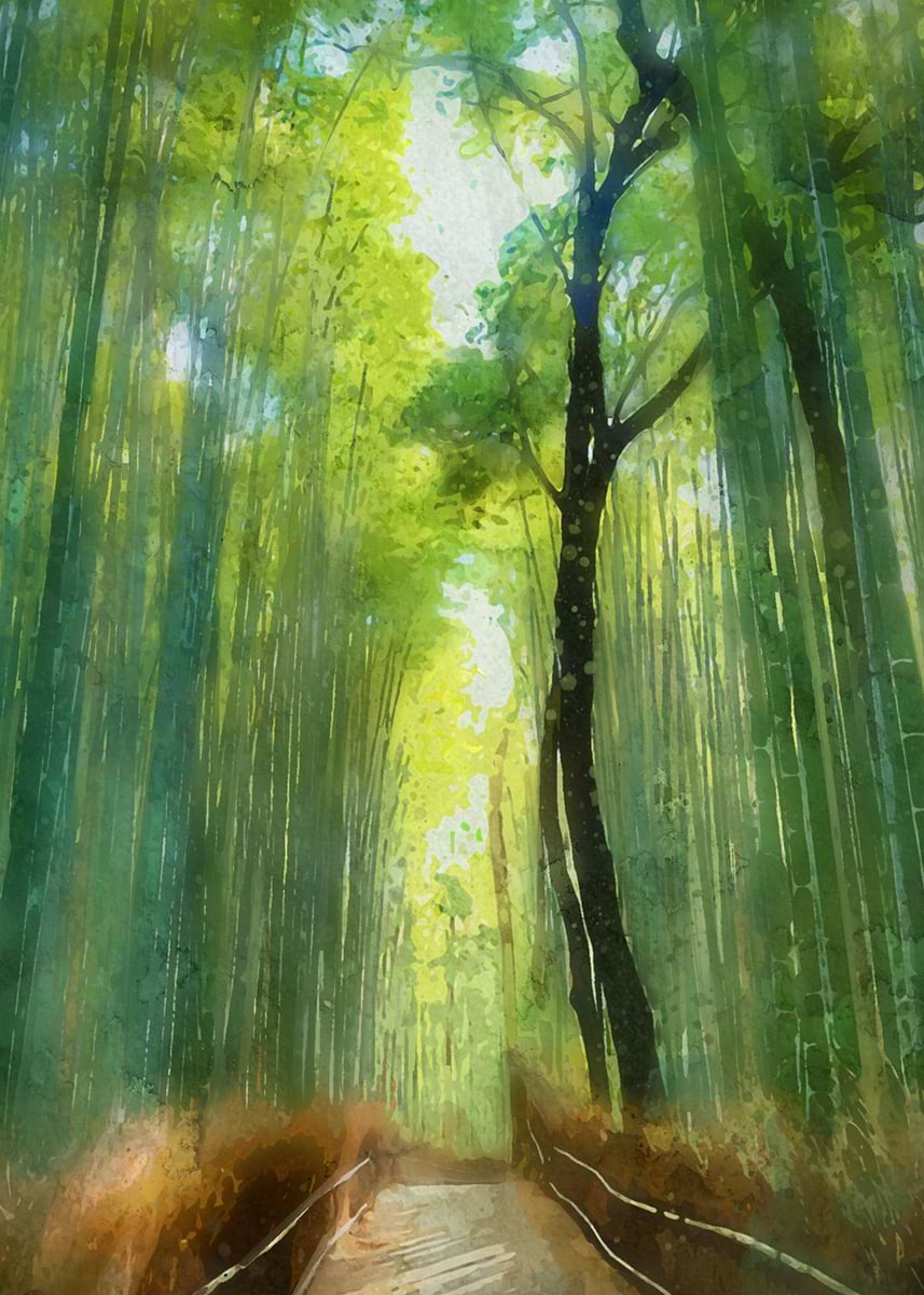 'Forest tree Nature painted' Poster, picture, metal print, paint by Max ...