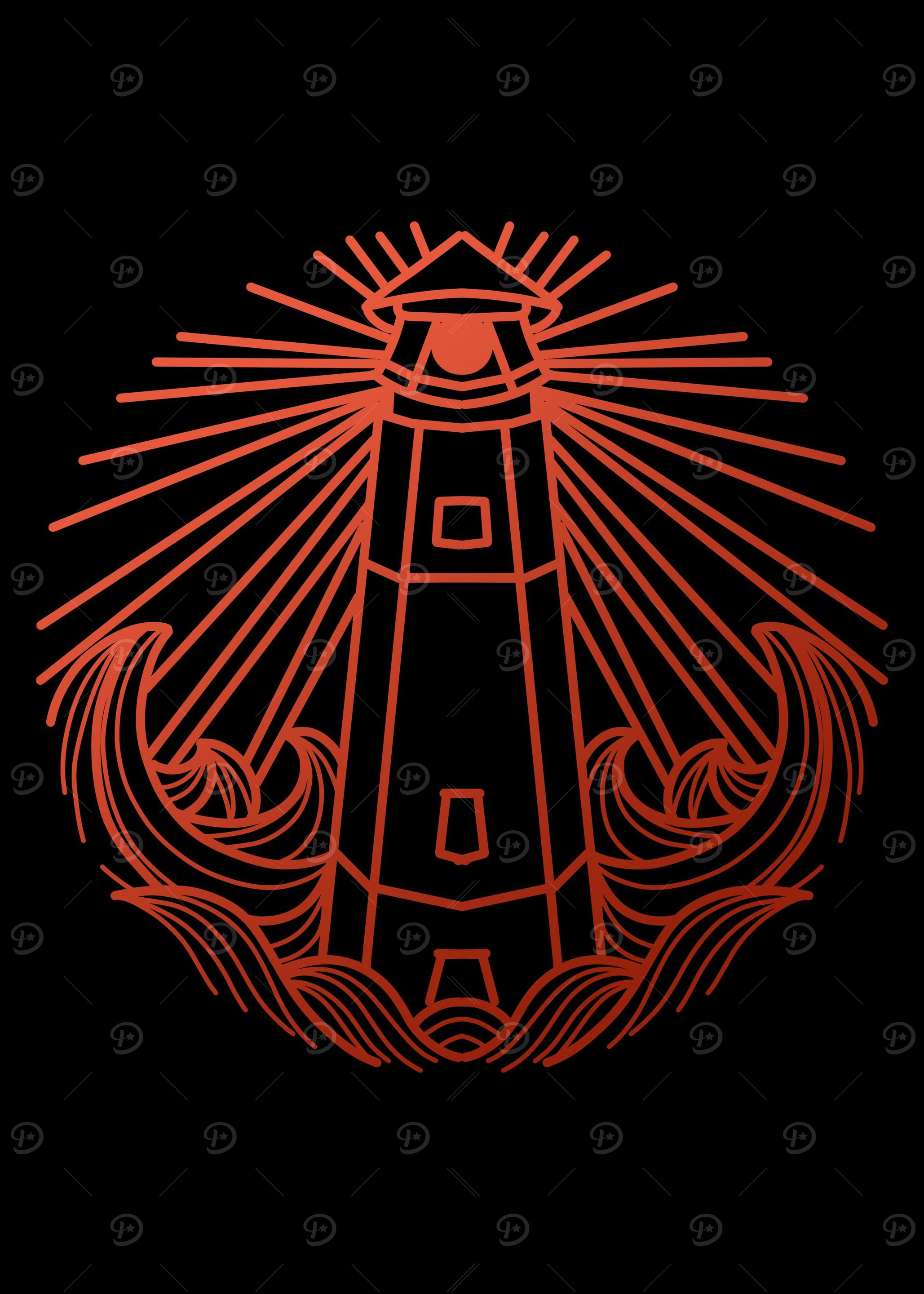 'lighthouse line art' Poster, picture, metal print, paint by doni ...