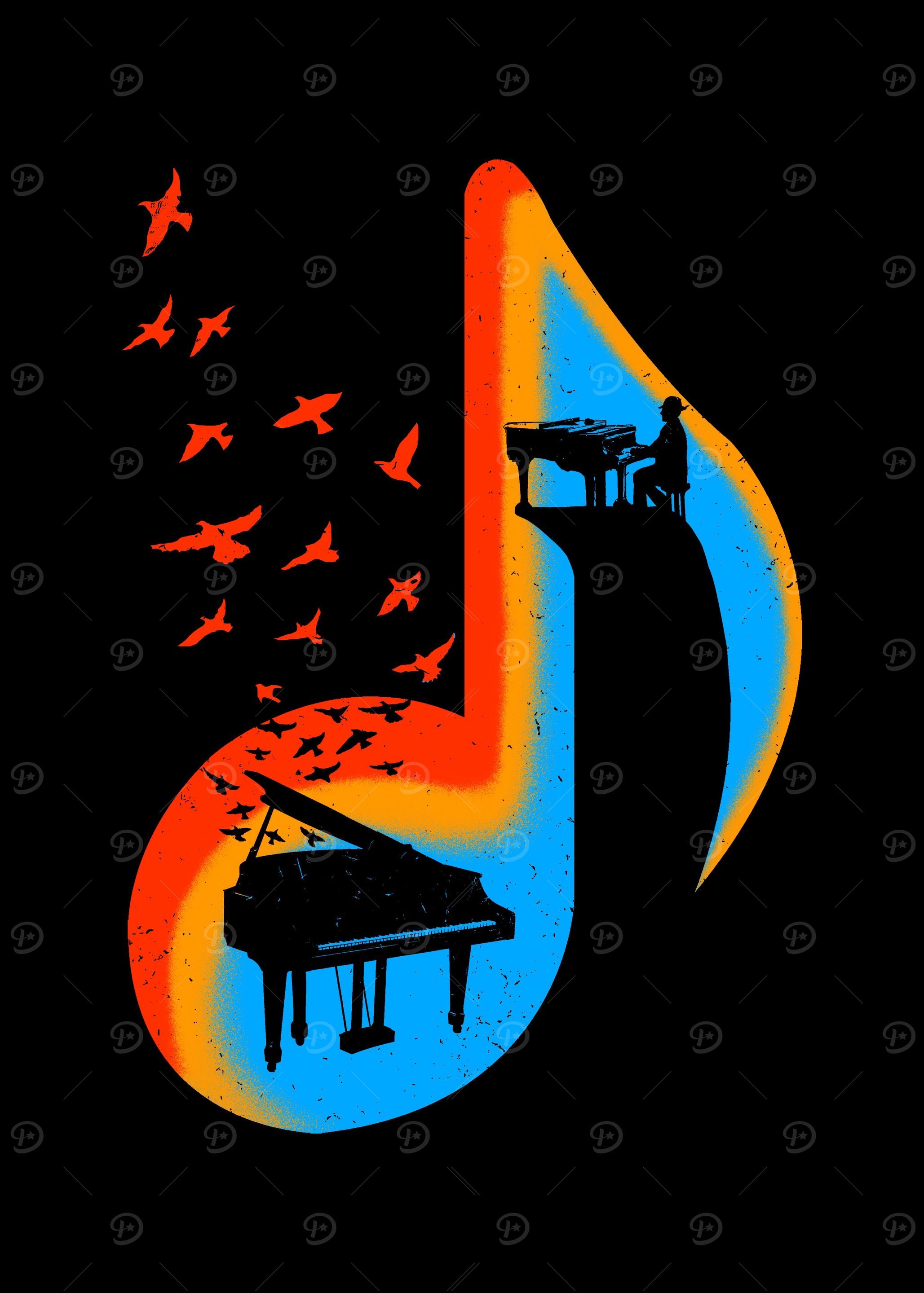 'Music Piano Player' Poster, picture, metal print, paint by Tofan ...