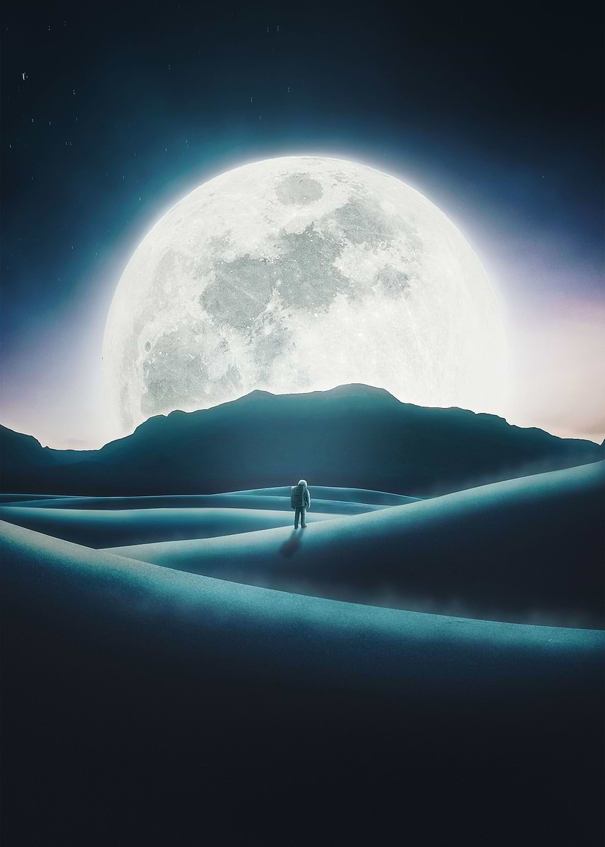 'The Lone Spaceman' Poster, picture, metal print, paint by ...