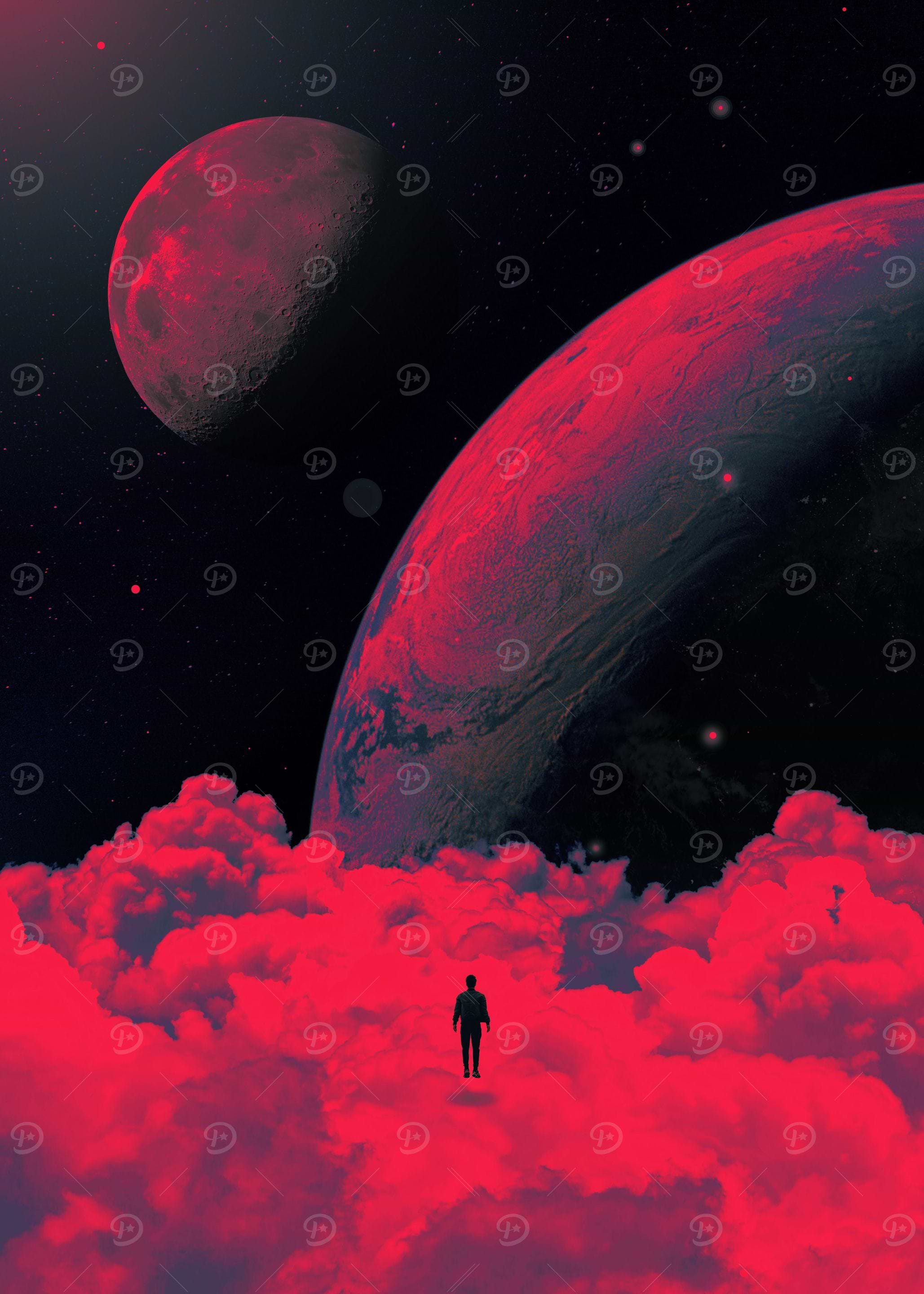 'Red Dream' Poster, picture, metal print, paint by Nicebleed | Displate