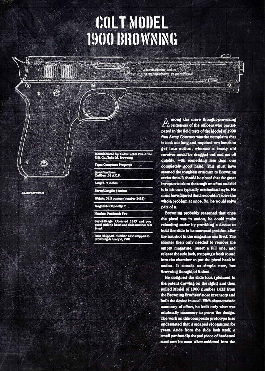 'colt model 1900' Poster, picture, metal print, paint by MAXART DESIGN ...