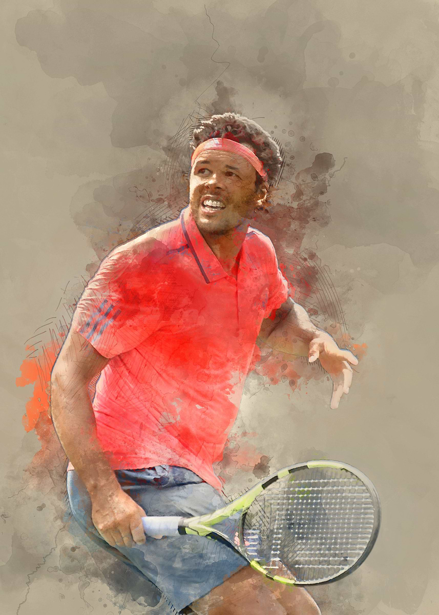 'Jo Wilfried Tsonga' Poster, picture, metal print, paint by VEC Group ...