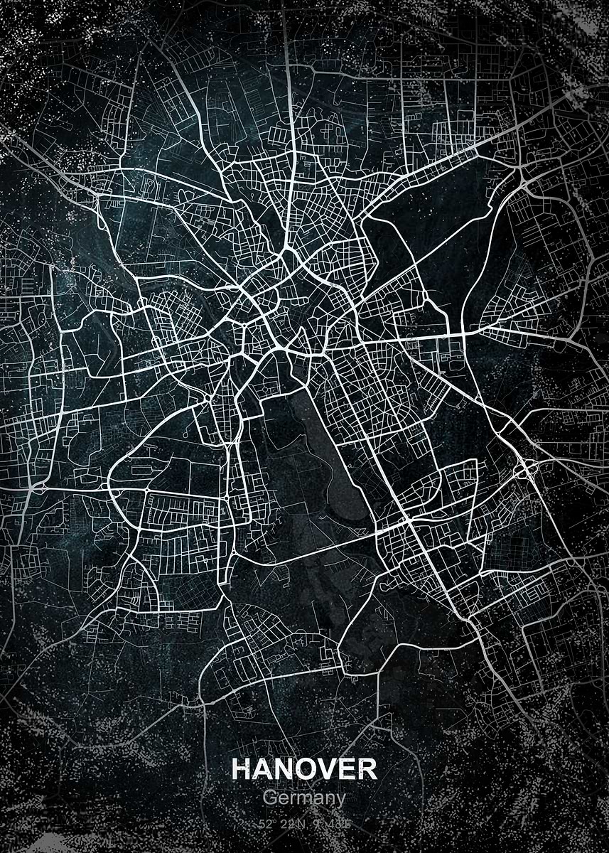 'hanover chalk map' Poster, picture, metal print, paint by Project X ...