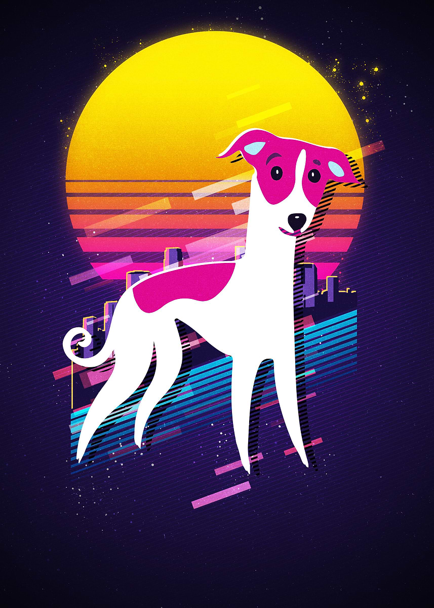 'Whippet' Poster, picture, metal print, paint by Moranroy | Displate