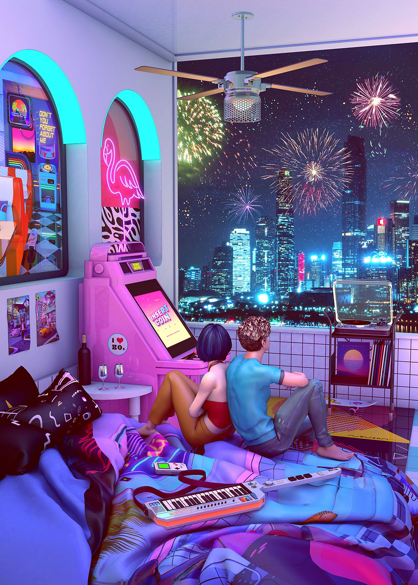 'Retro Night' Poster, picture, metal print, paint by Denny Busyet ...