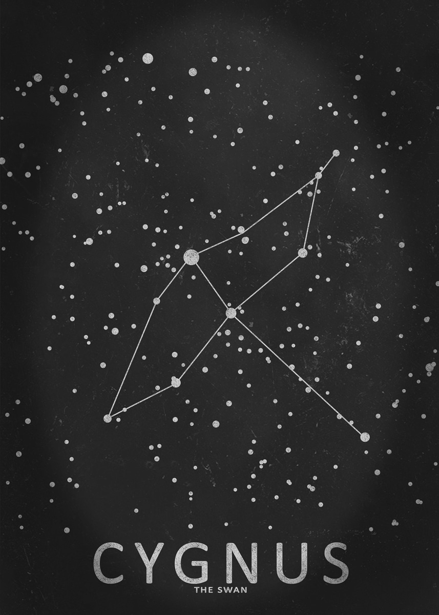 'Cygnus Constellation' Poster, picture, metal print, paint by City Map ...