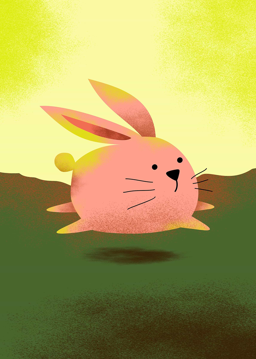 'Happy Bunny' Poster, picture, metal print, paint by Artsigma | Displate