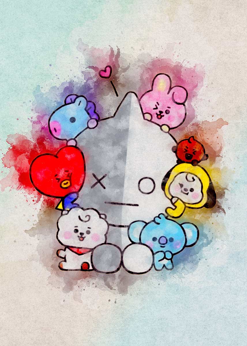 'BTS BT12 Watercolor ' Poster, picture, metal print, paint by Defi Saul ...