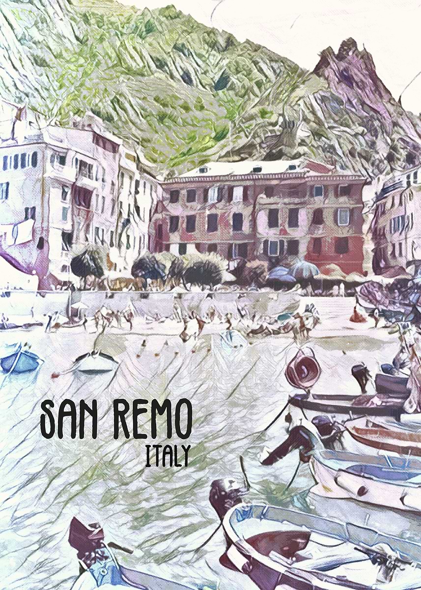 'San Remo Italia Landscape' Poster, picture, metal print, paint by ...