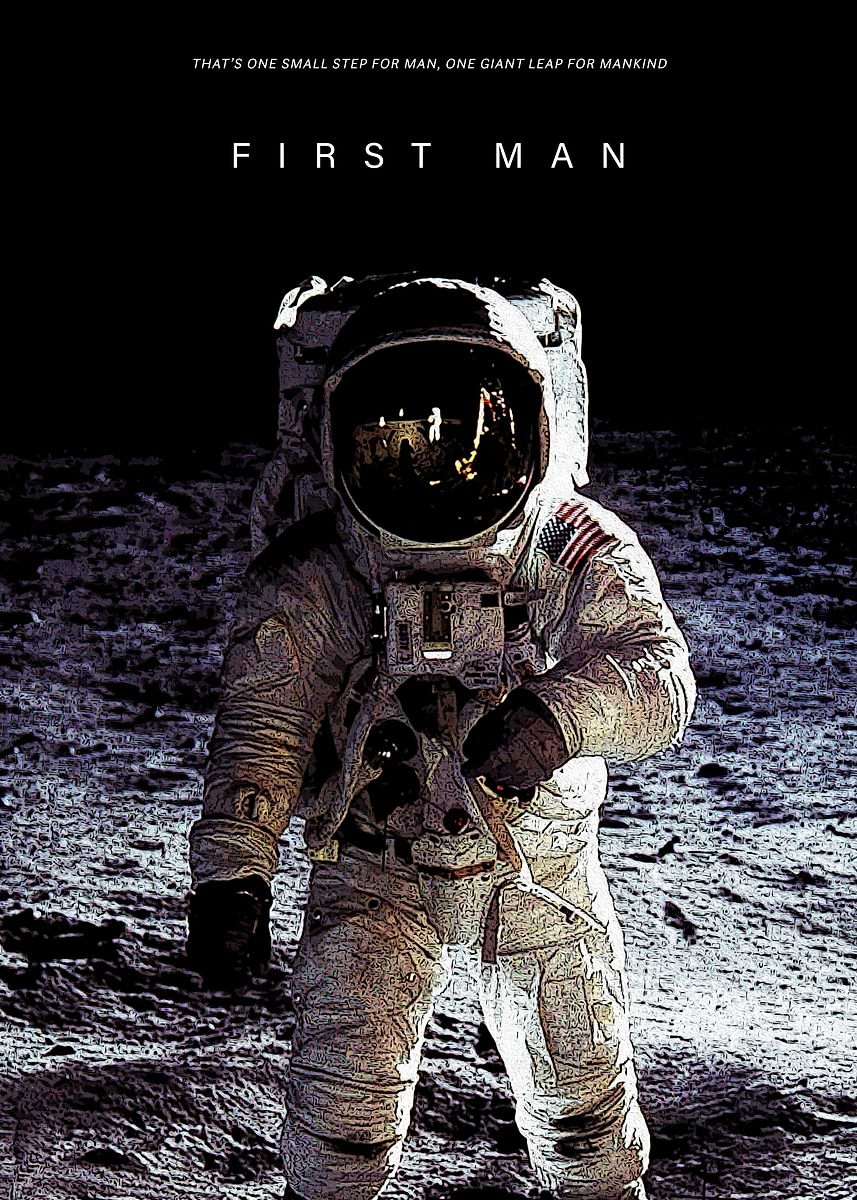 'First Man' Poster, picture, metal print, paint by Movue Posters | Displate