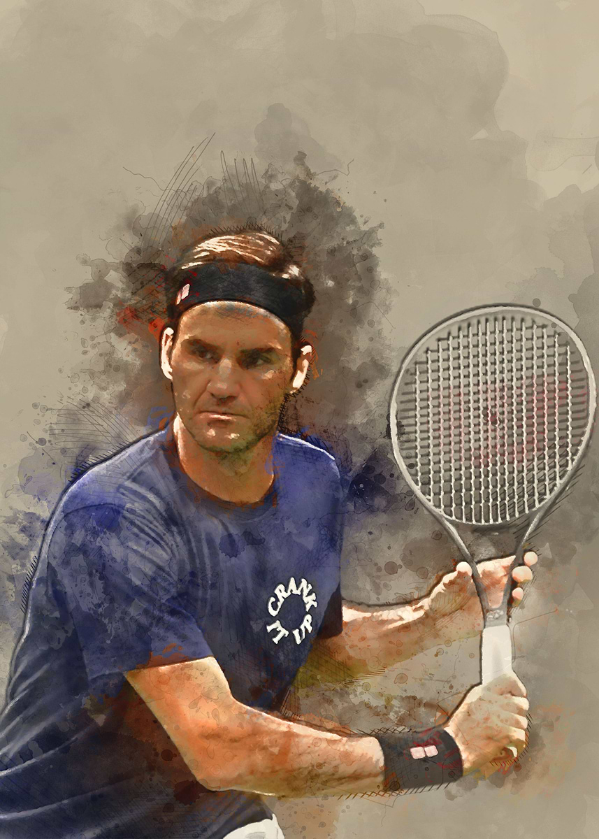 'Roger Federer' Poster, picture, metal print, paint by VEC Group | Displate