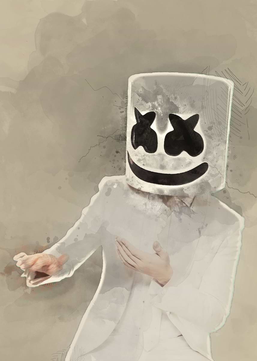 'Marshmello' Poster, picture, metal print, paint by MDA STUDIO | Displate