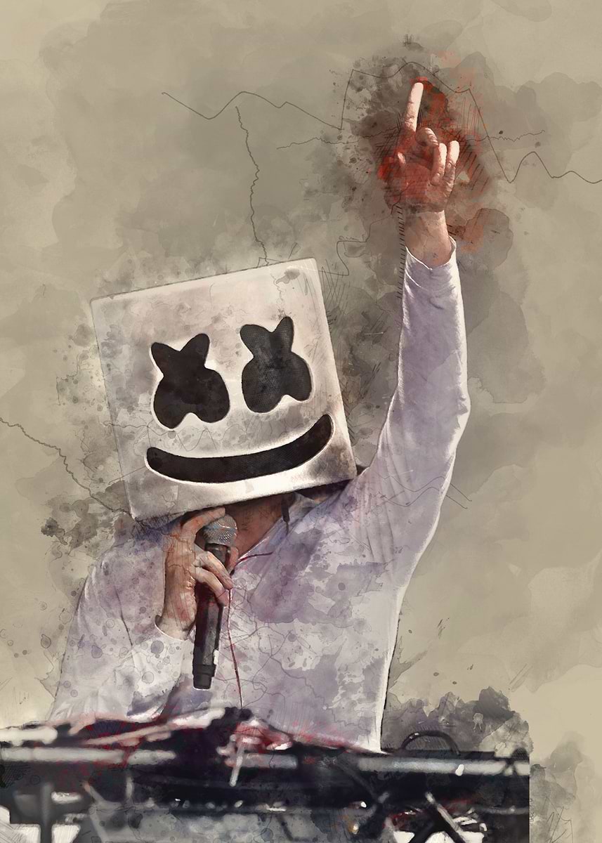 'Marshmello' Poster, picture, metal print, paint by MDA STUDIO | Displate