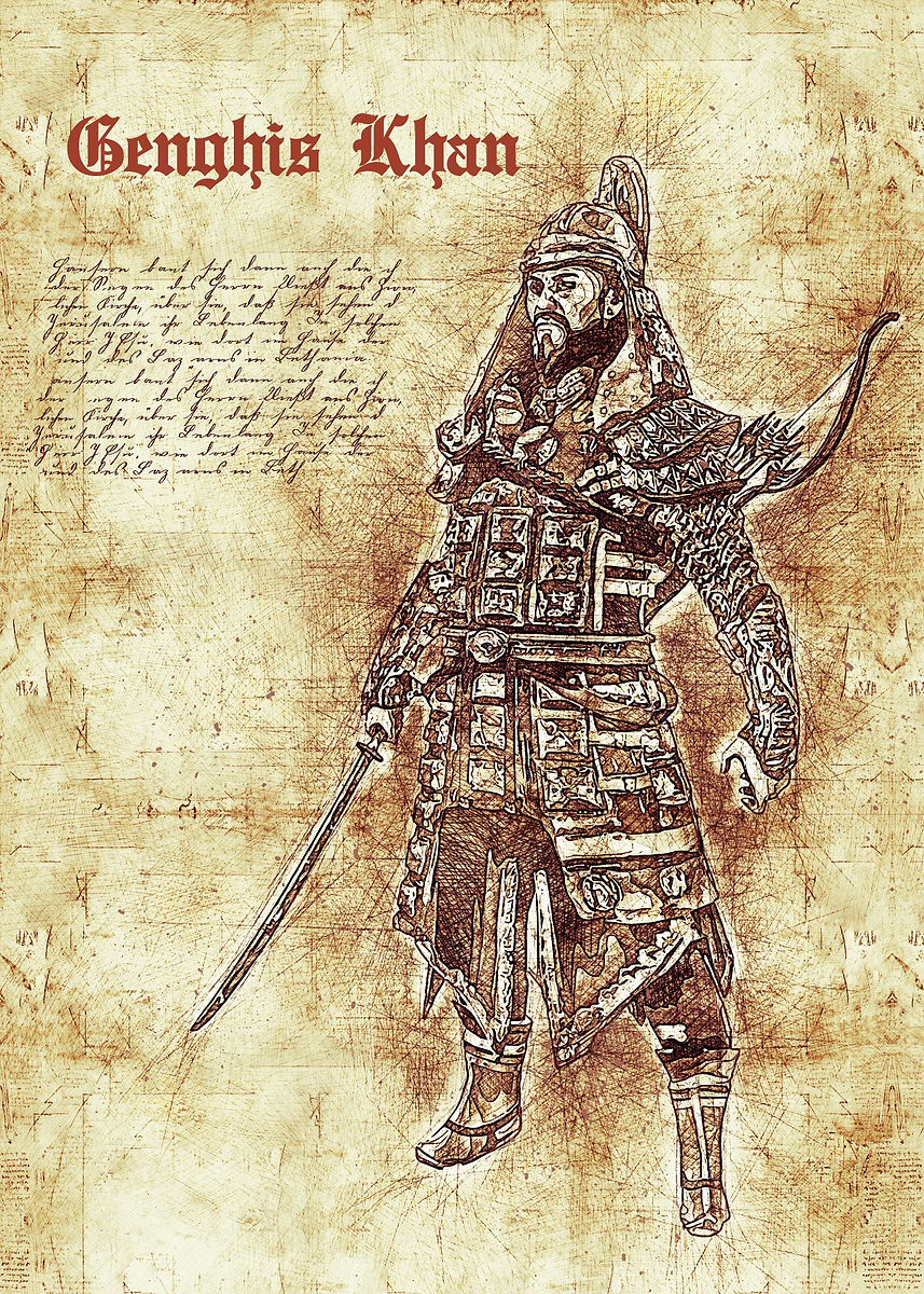'Genghis Khan' Poster, picture, metal print, paint by Printed Artings ...