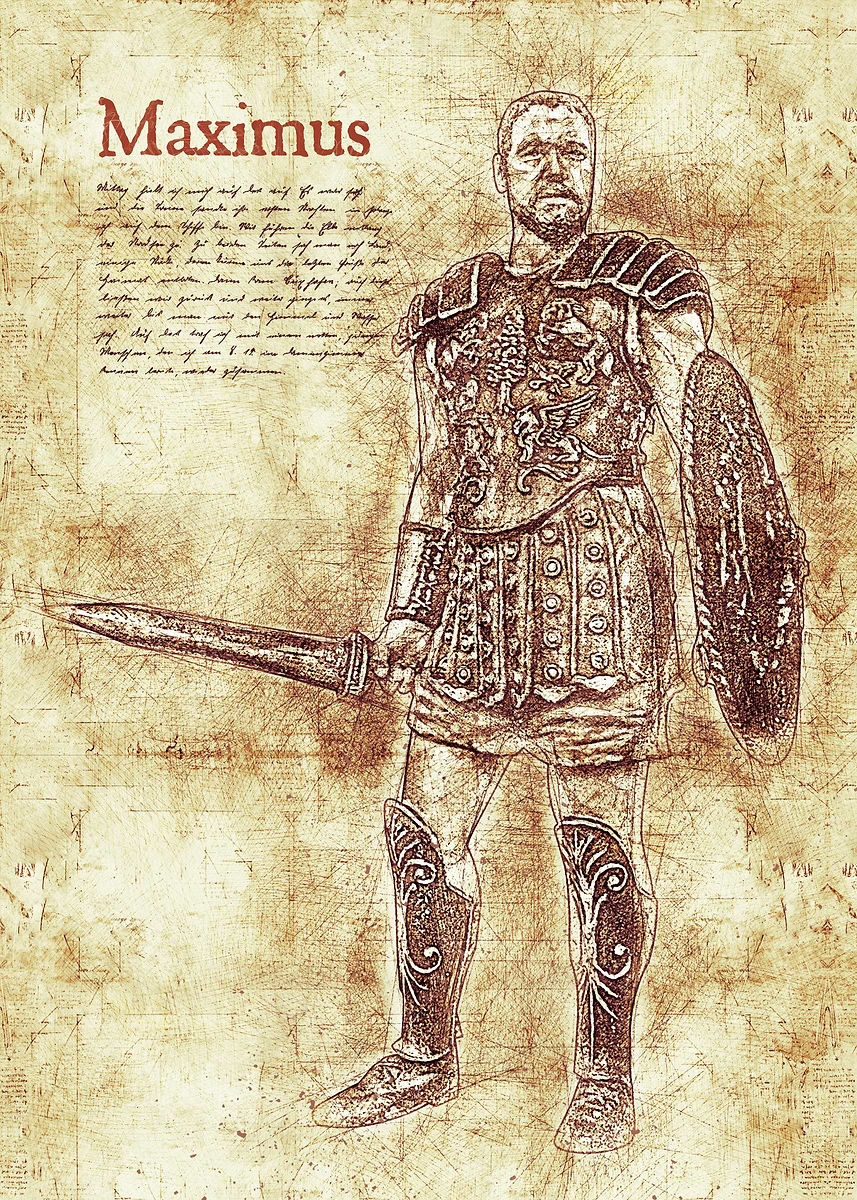 'Maximus' Poster, picture, metal print, paint by Printed Artings | Displate