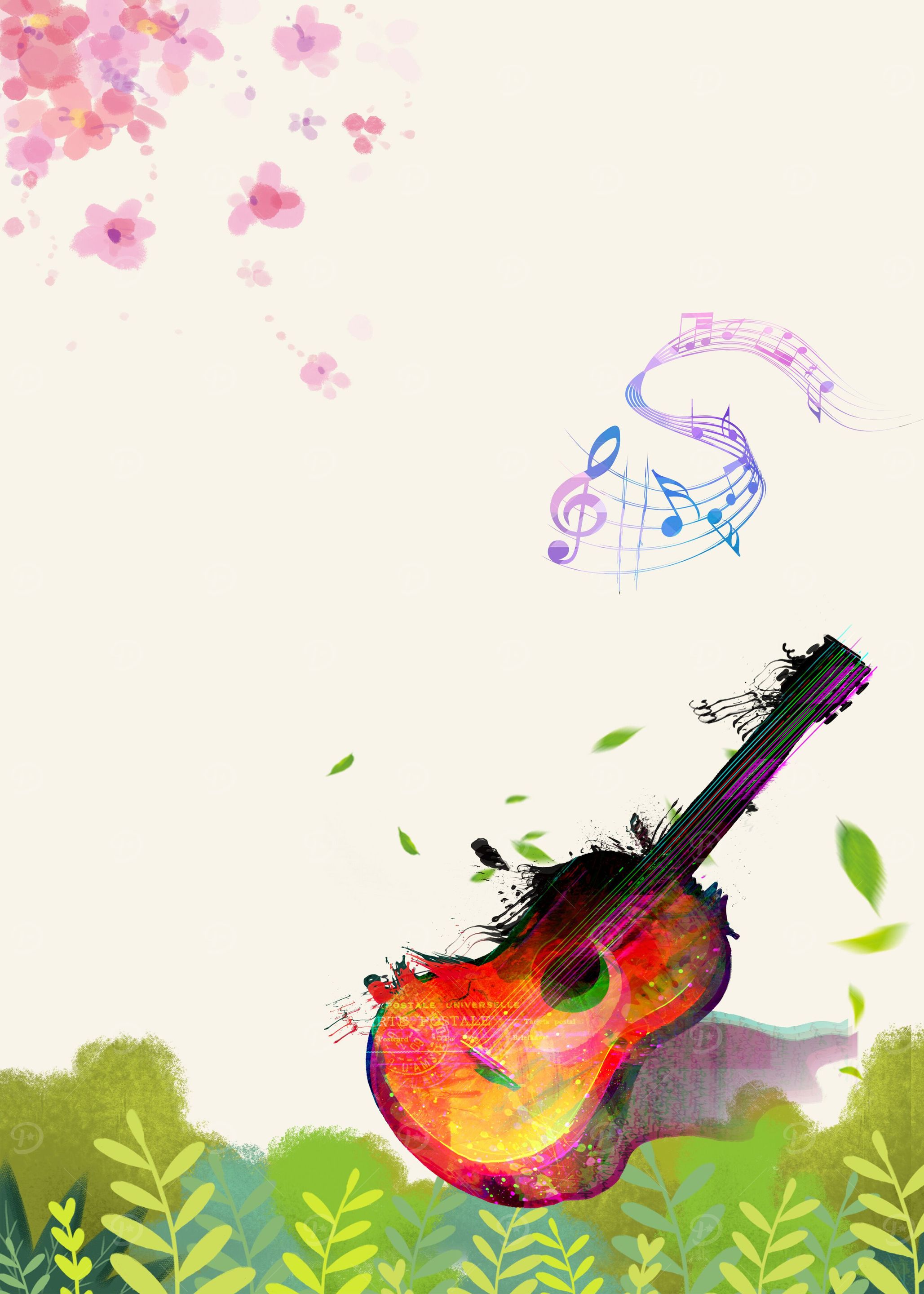 'Guitar by nature music' Poster, picture, metal print, paint by Max ...