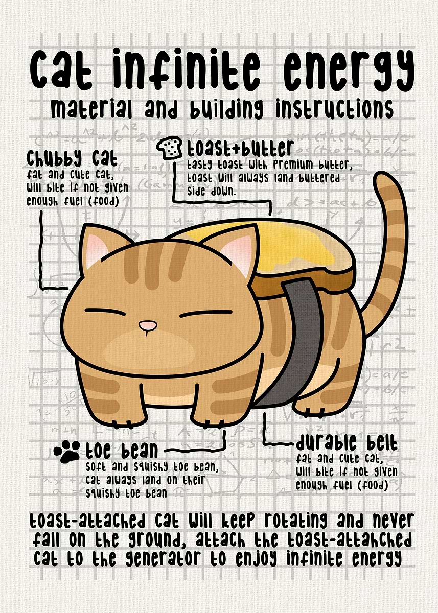 'Cat Toast Generator' Poster, picture, metal print, paint by Takeda Art ...