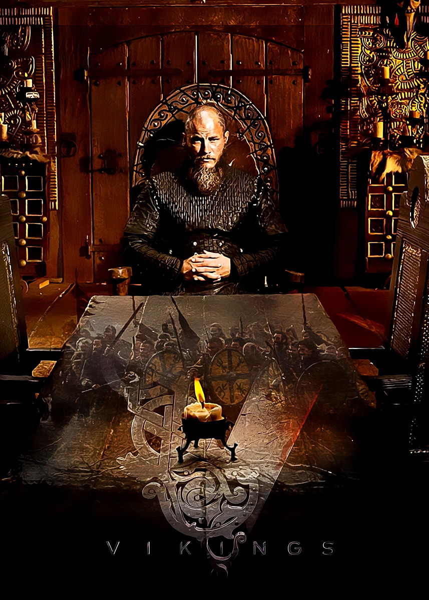 'Vikings Ragnar' Poster, picture, metal print, paint by Ady Nue | Displate