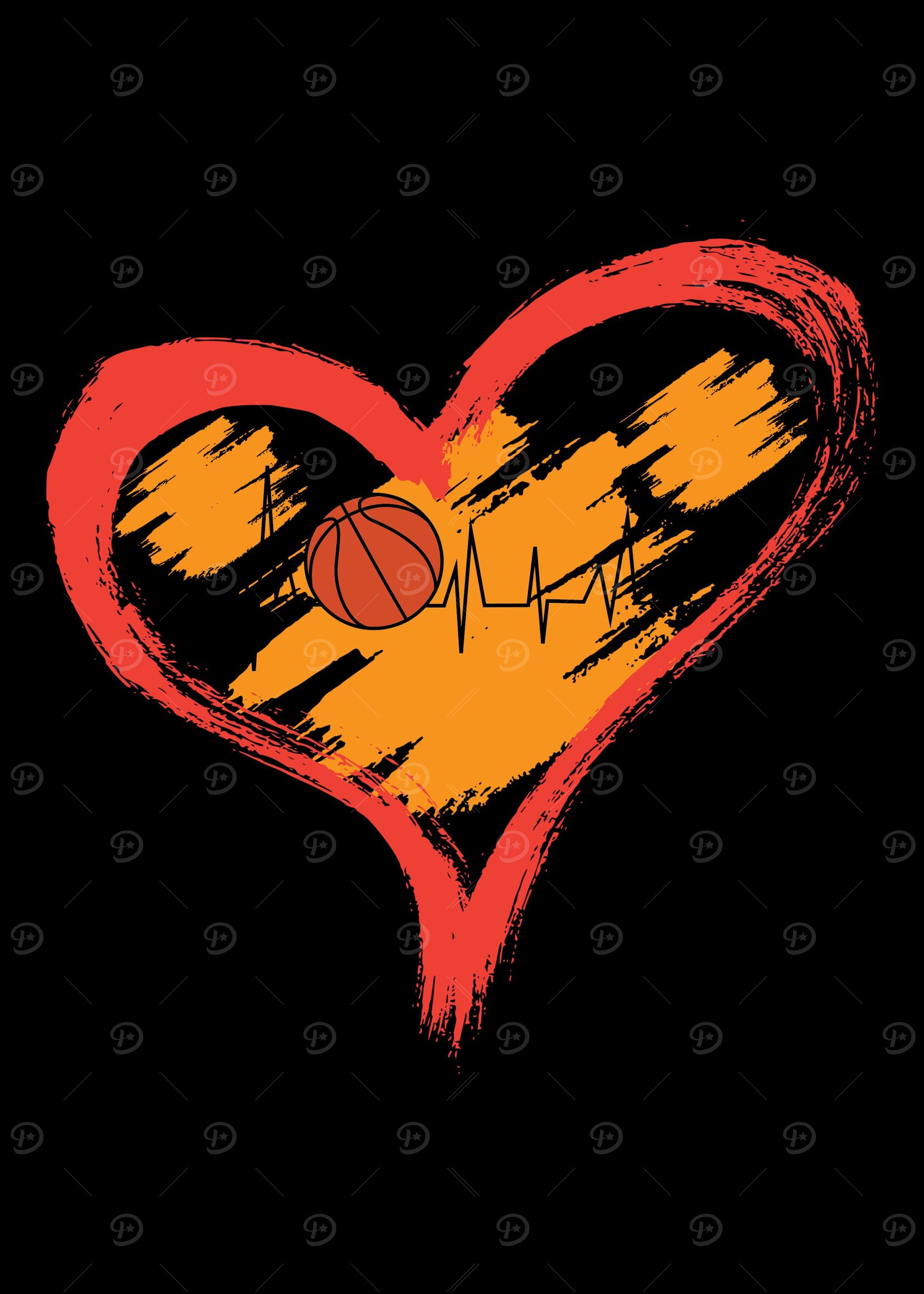 'Basketball heart rate' Poster, picture, metal print, paint by ...