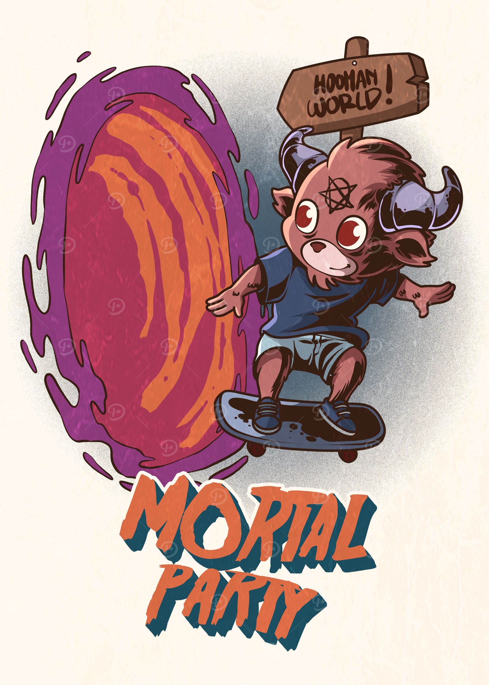 'mortal party' Poster, picture, metal print, paint by ClimbingFish ...