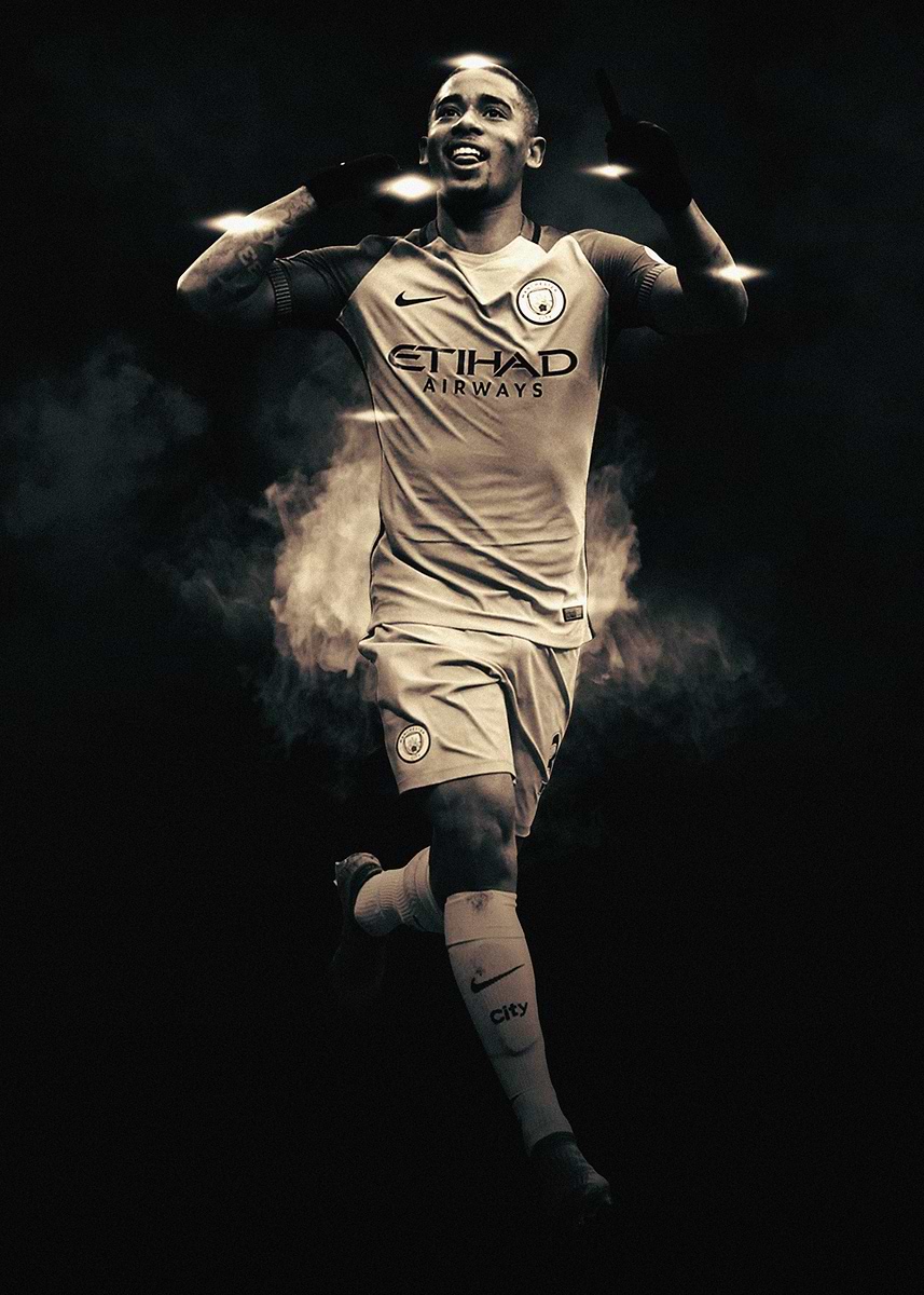 'Gabriel Jesus' Poster, picture, metal print, paint by Bustabu | Displate