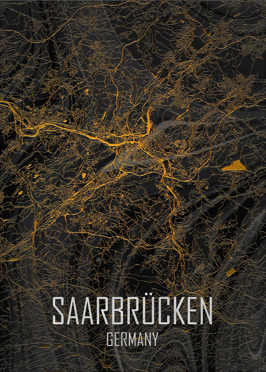 'Saarbrucken Germany' Poster, picture, metal print, paint by Coconut ...