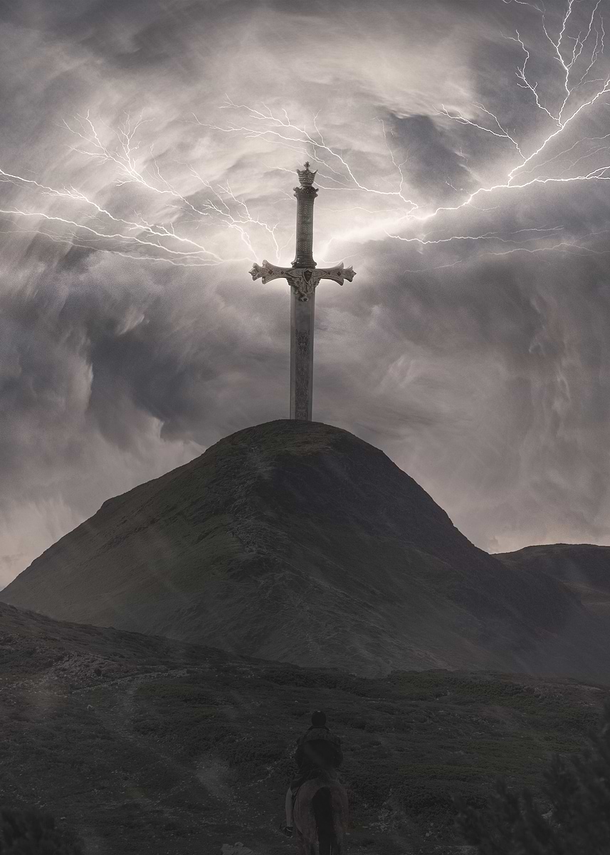 'huge sword' Poster, picture, metal print, paint by Trigonal Art | Displate