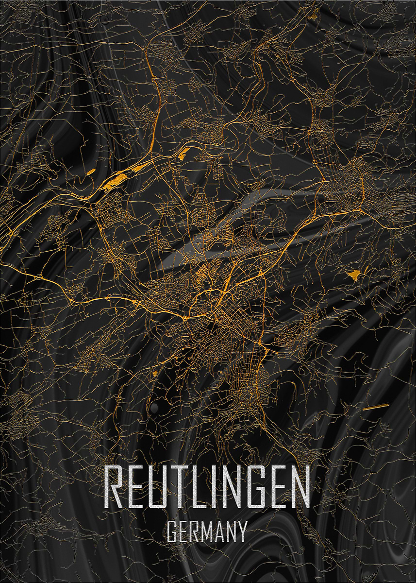 'Reutlingen Germany' Poster, picture, metal print, paint by Coconut ...