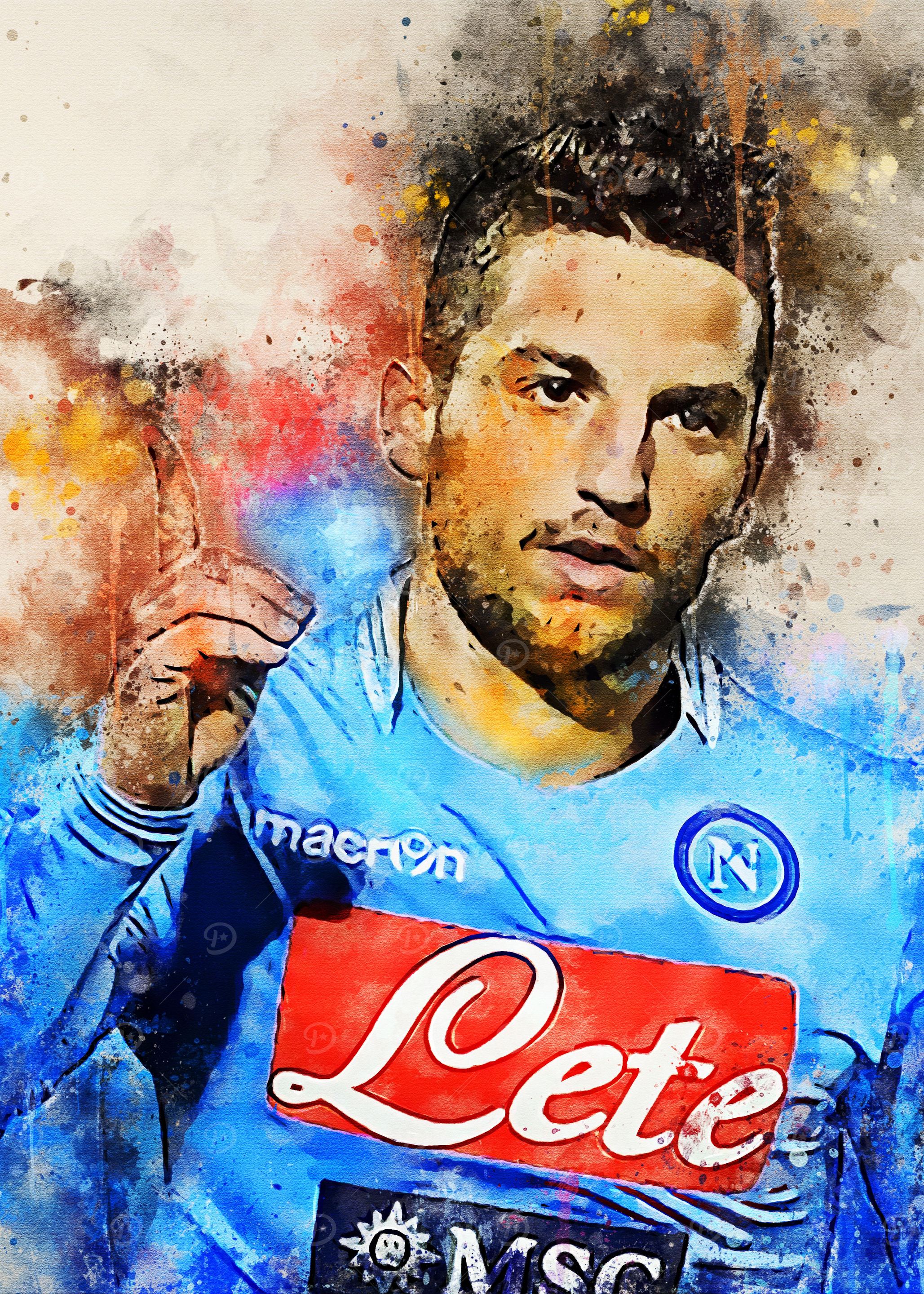'Dries Mertens' Poster, picture, metal print, paint by Hipolito Wendorf ...
