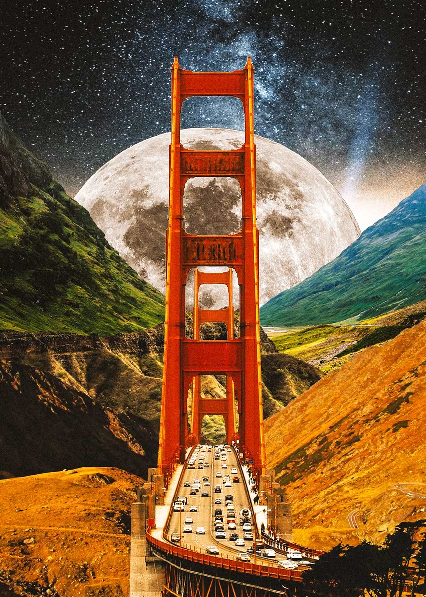 'Bridge To Fantasy Land' Poster, picture, metal print, paint by ...