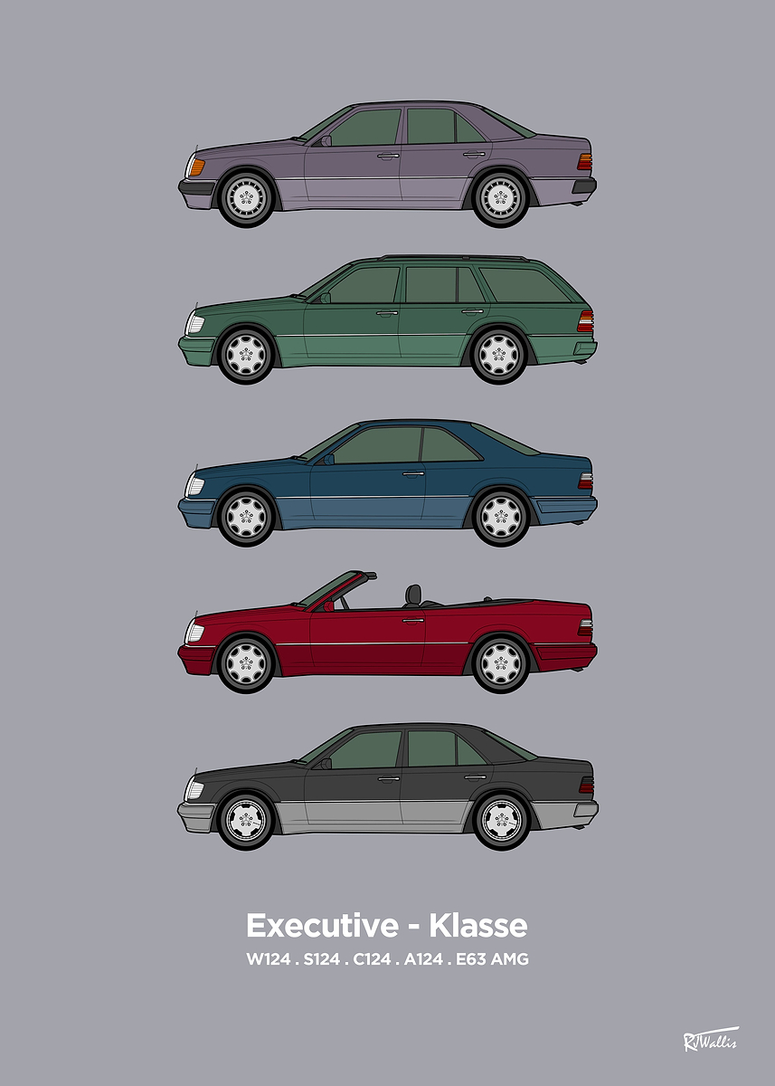'W124 Classic Collection' Poster, picture, metal print, paint by ...