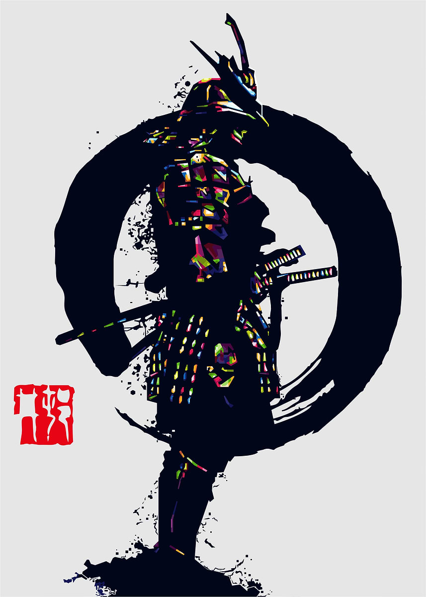 'Samurai WPAP Popart' Poster, picture, metal print, paint by MK STUDIO ...