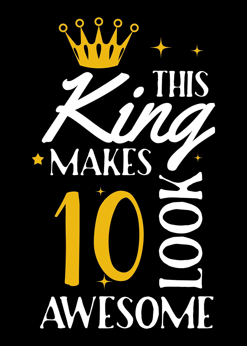 'Funny 10 Birthday Gift Pr' Poster, picture, metal print, paint by ...