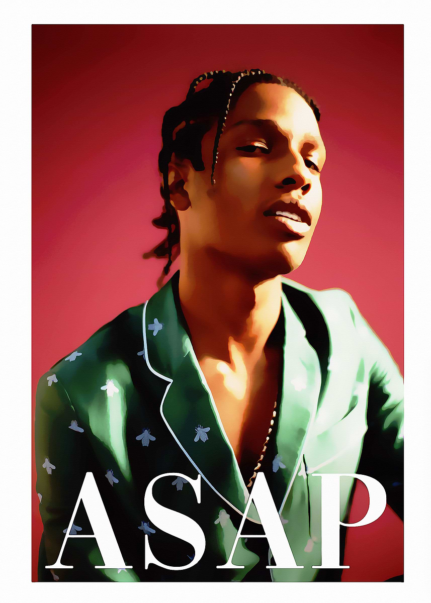 'Asap Rocky' Poster, picture, metal print, paint by HANA STUDIO | Displate