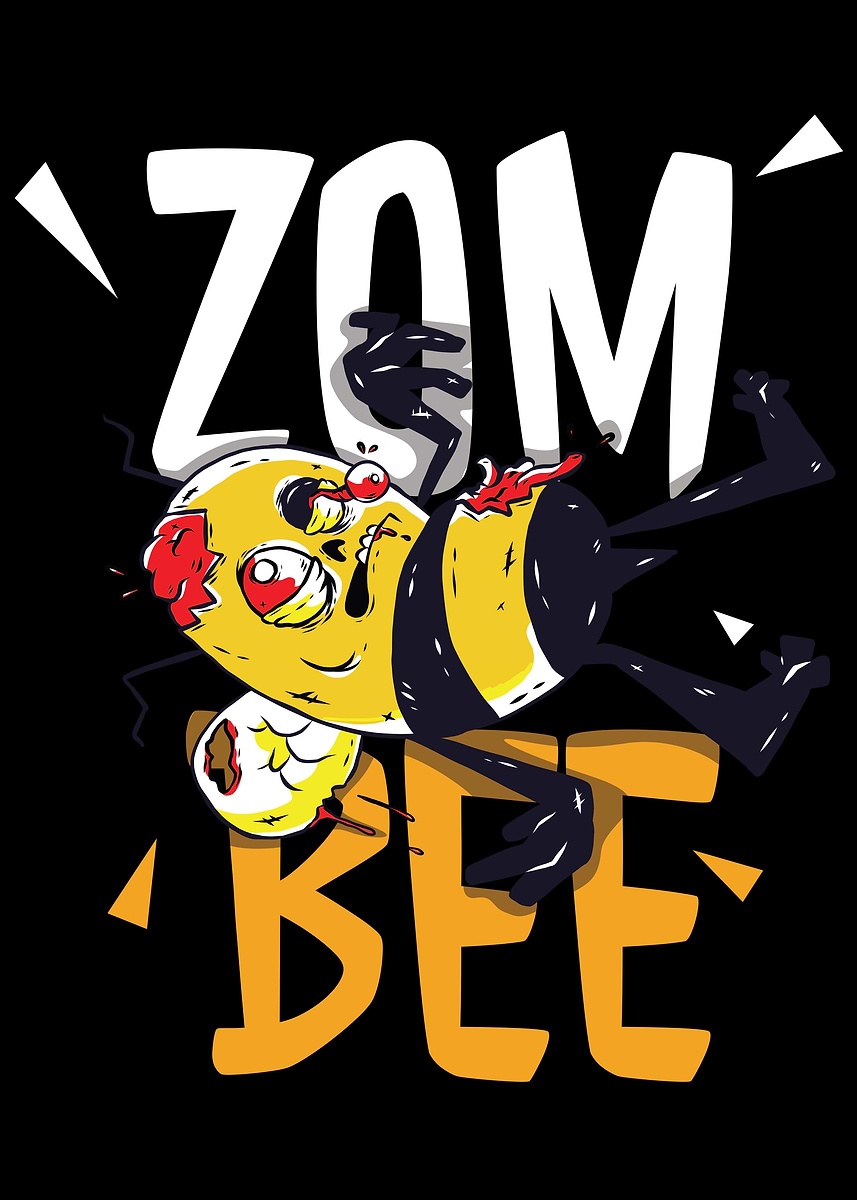 'Zombee Crush' Poster, picture, metal print, paint by ShirTom | Displate