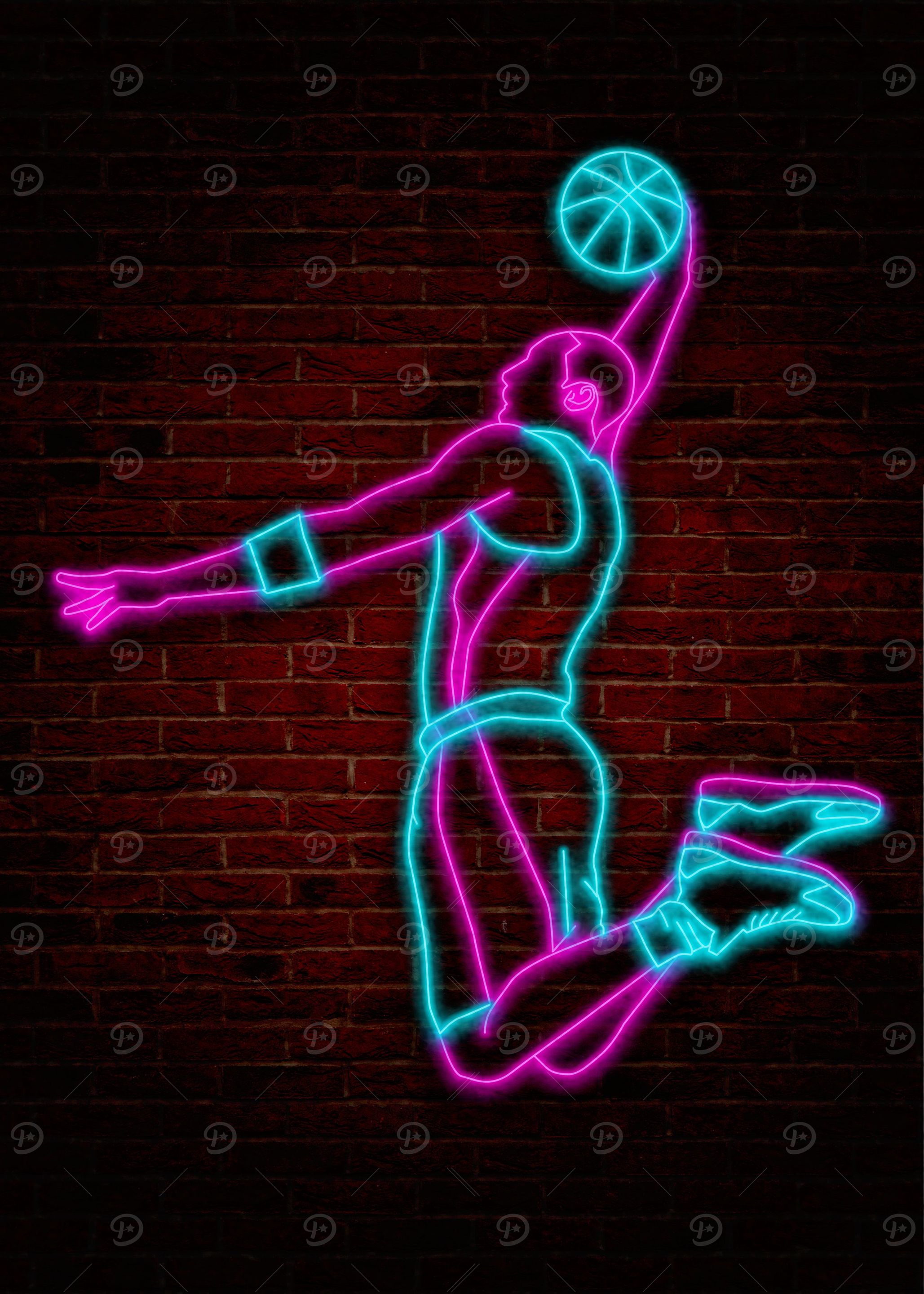 'kobe neon oneline' Poster, picture, metal print, paint by Izmo ...