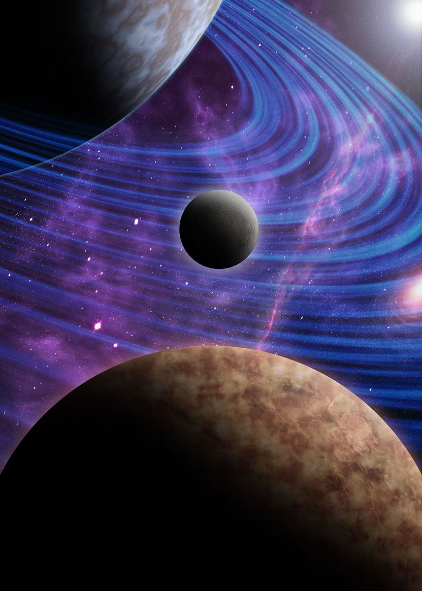 'Alien solar system' Poster, picture, metal print, paint by Donma Art ...