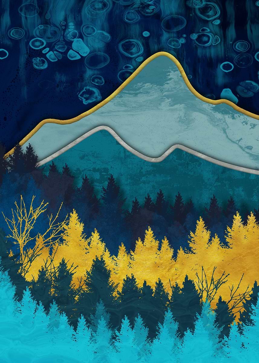 'Forest landscape poster' Poster, picture, metal print, paint by vector ...