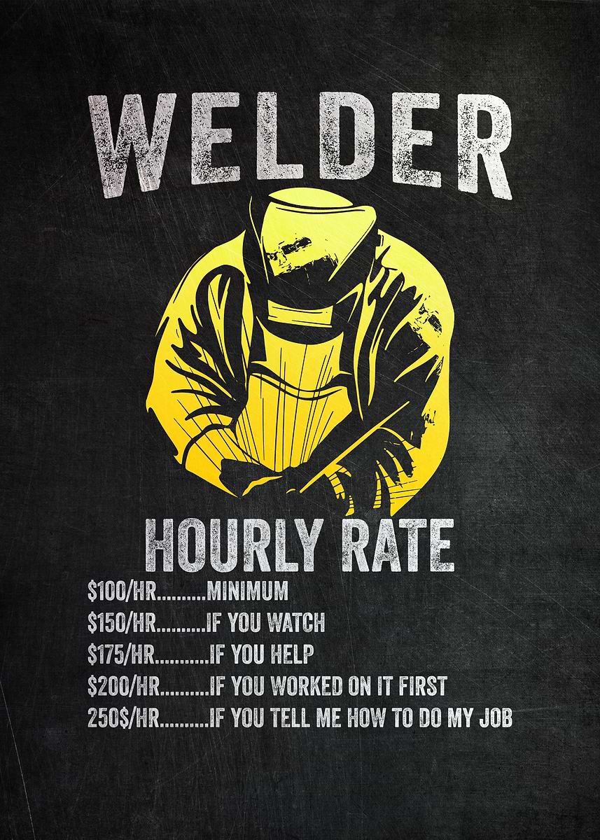 'Welder Hourly Rate' Poster, picture, metal print, paint by PosterWorld ...