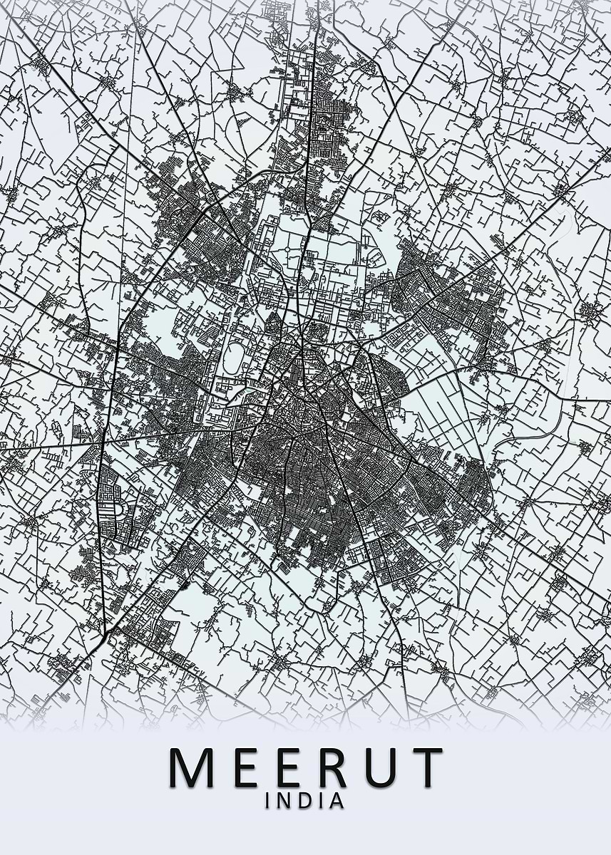 'Meerut India City Map' Poster, picture, metal print, paint by City Map ...