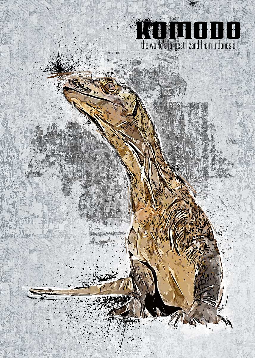 'komodo ' Poster, picture, metal print, paint by bilio saputra | Displate