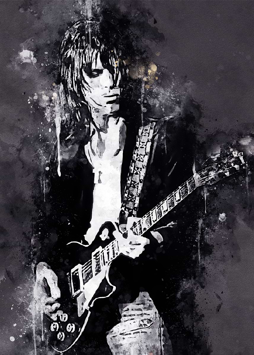 ' Jeff Beck ' Poster, picture, metal print, paint by ru ke | Displate