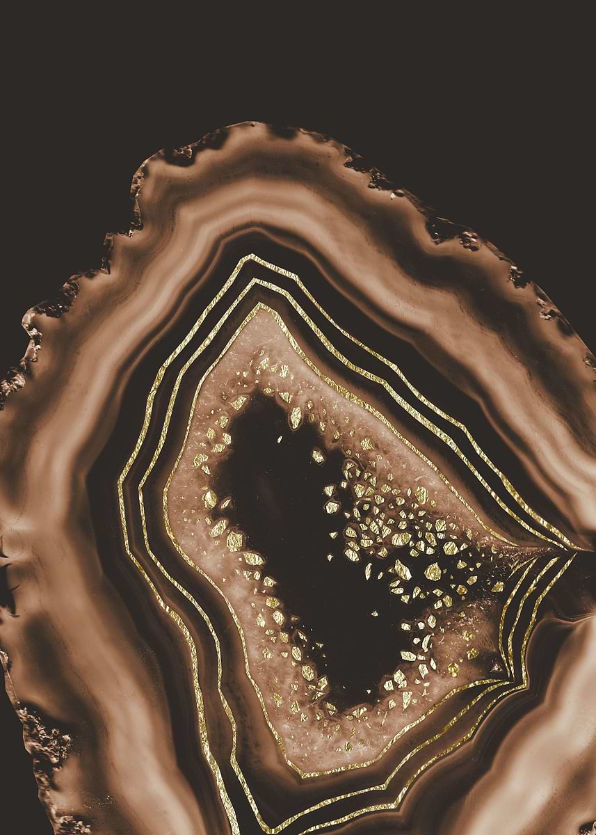 'Brown Agate Gold Foil 1' Poster, picture, metal print, paint by Anita ...